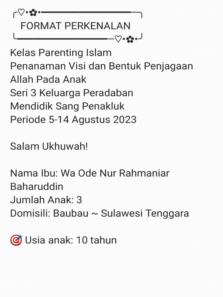 Format Perkenalan | PDF