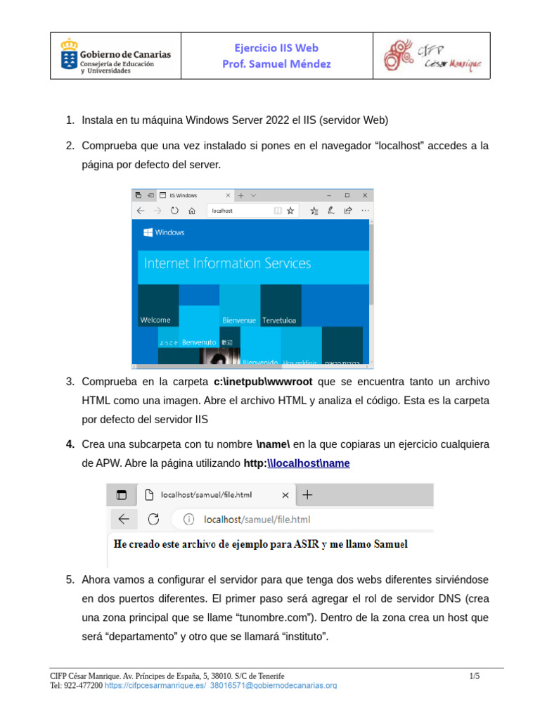 Ejercicio - Uso IIS Web | PDF | Red mundial | Internet y web