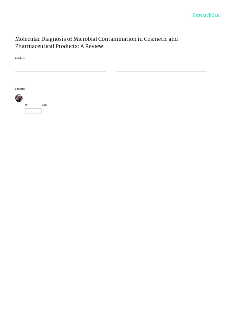 Microbial Contamination in Cosmetics Review | PDF | Polymerase Chain ...