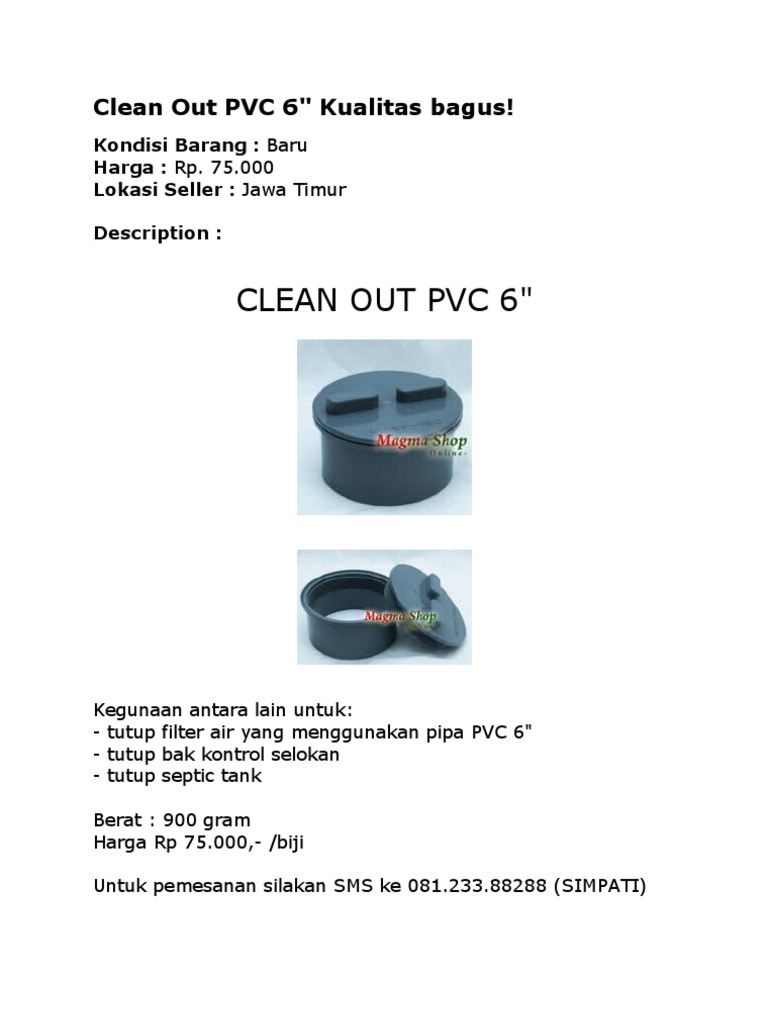Clean Out PVC 6 | PDF | Griya & Taman