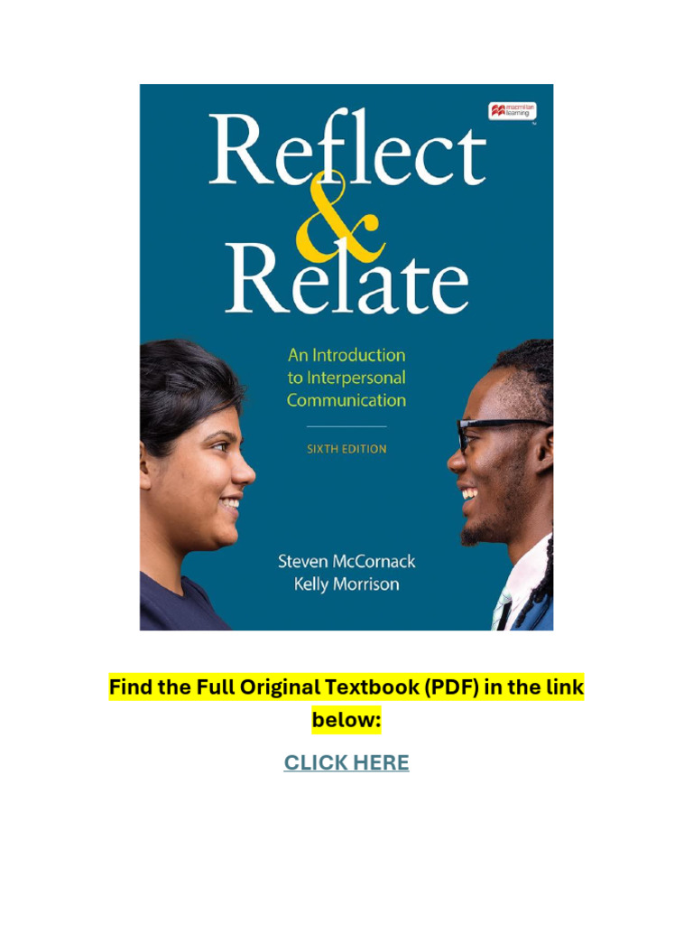 Reflect and Relate An Introduction To Interpersonal Communication 6th Edition TEXTBOOK | PDF ...