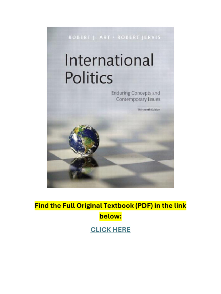 International Politics Enduring Concepts and Contemporary Issues 13th ...