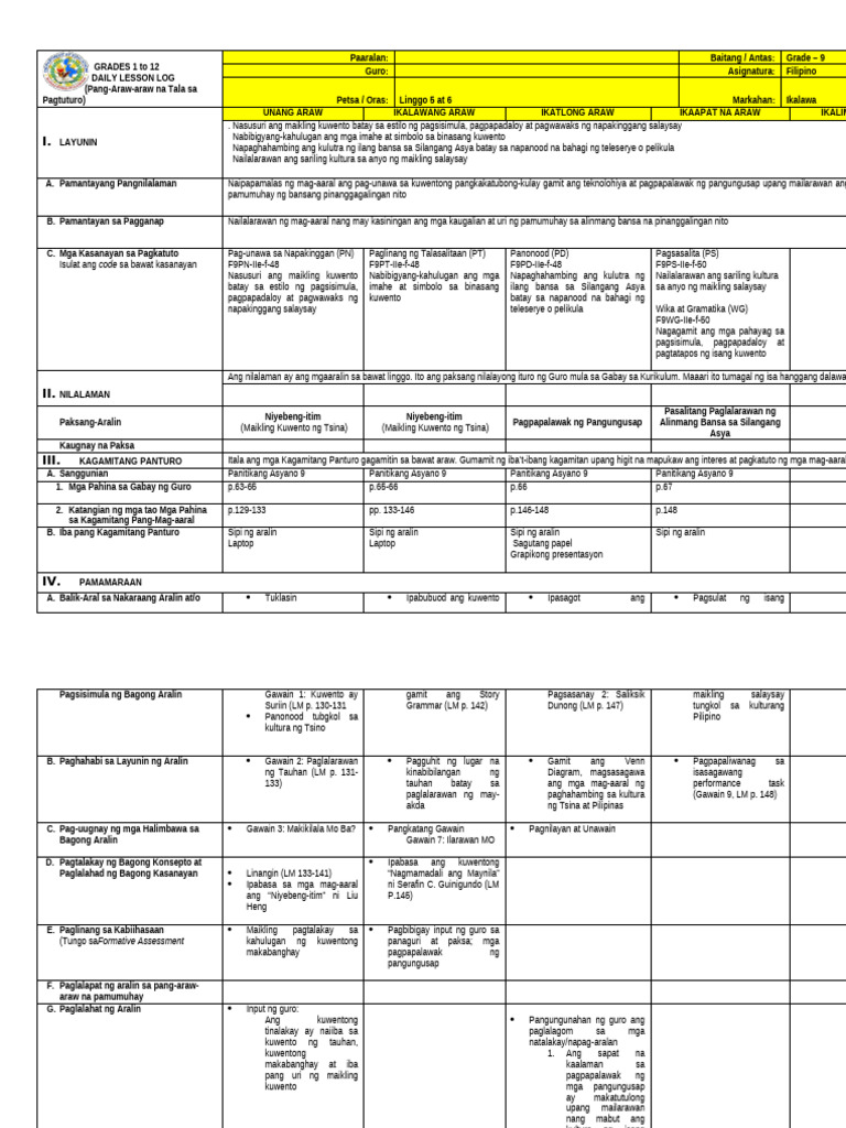 DLL Q2 WK 4 Fil9 | PDF