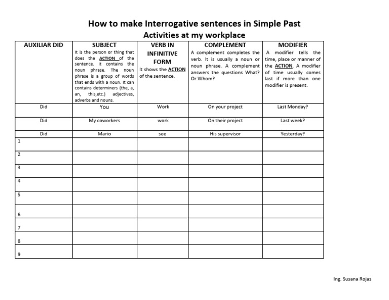 3 Simple Past Interrogative Sentences | PDF