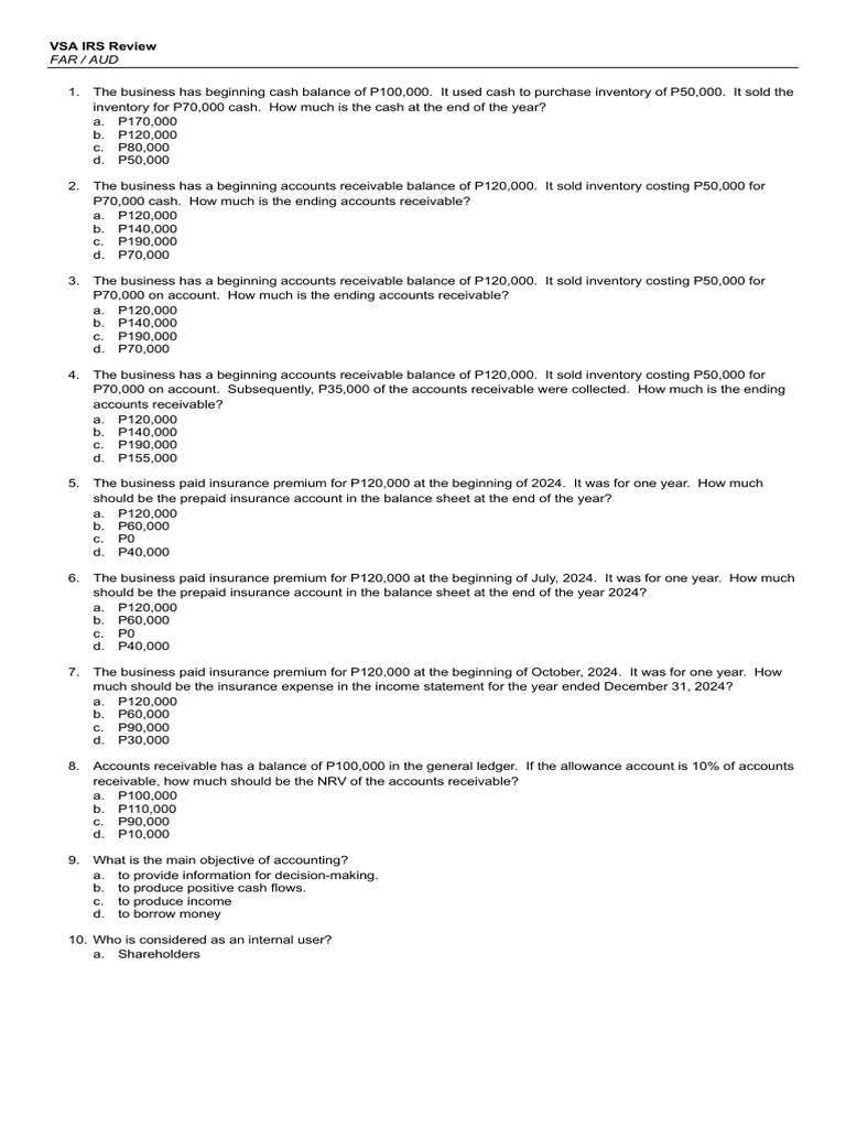 FAR/AUD | PDF | Audit | Auditor's Report