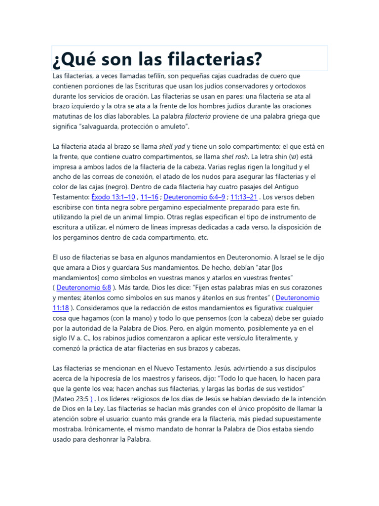 Qué Son Las Filacterias OK | PDF