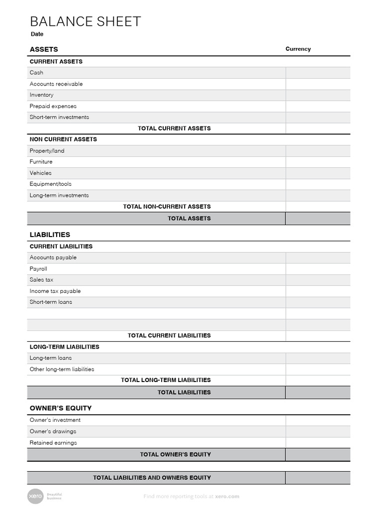 Balance Sheet Template | PDF