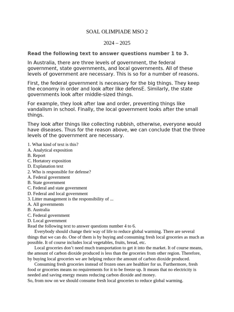 SOAL OLIMPIADE MSO 2 | PDF
