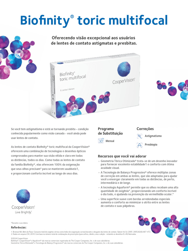 CV - 0053 - Lembrete - Biofinity Toric Multifocal - Layout - 01 | PDF ...