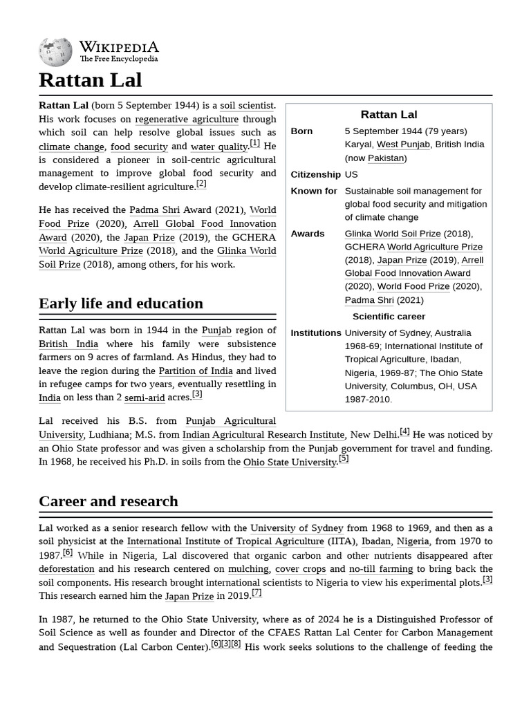 Rattan_Lal | PDF | Agriculture | Soil Science