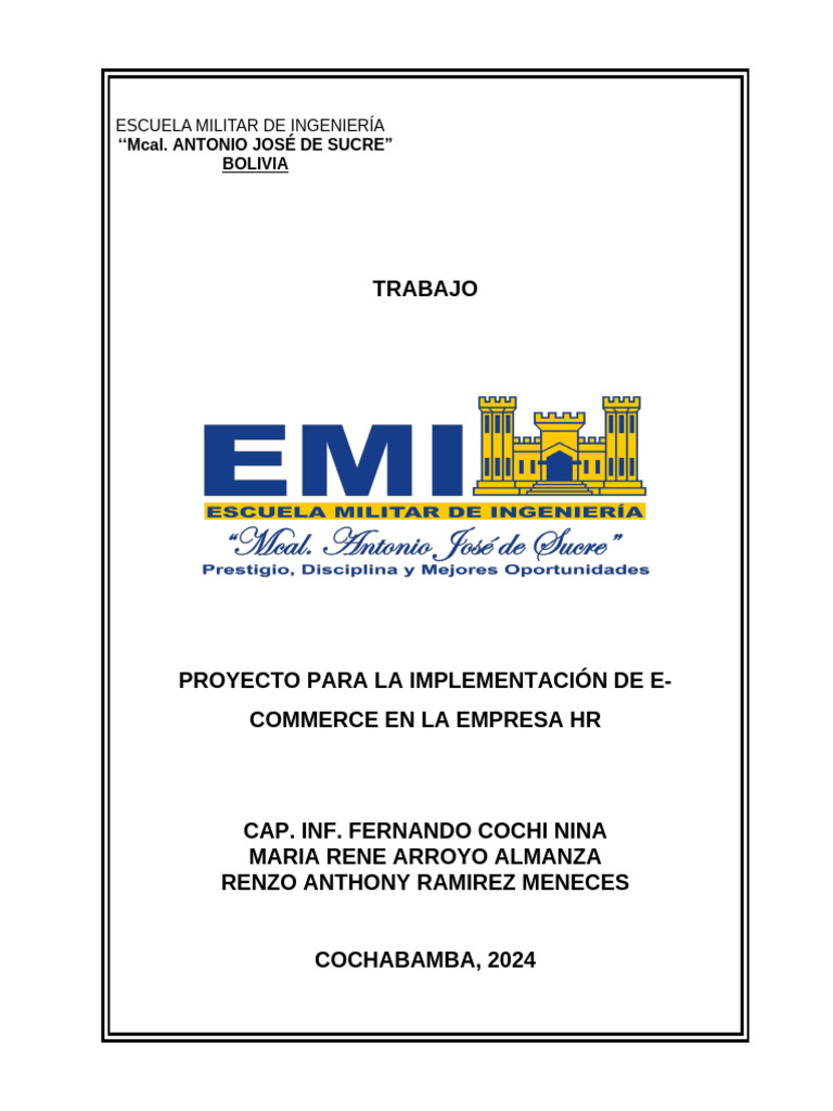 Proyecto Para La Implementación de E-commerce en La Empresa Hr | PDF | Marketing | Investigación ...