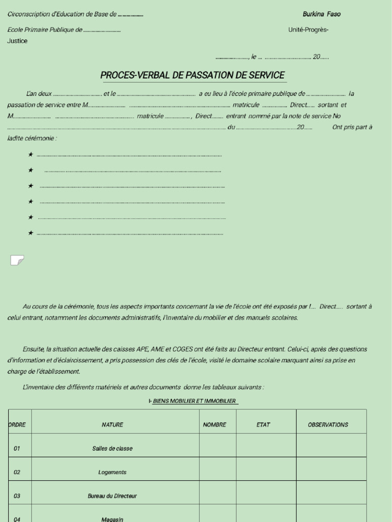 PV DE PASSATION-1 | PDF