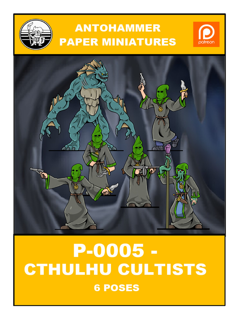 Cthulhu Cultists Paper Miniatures Set | PDF