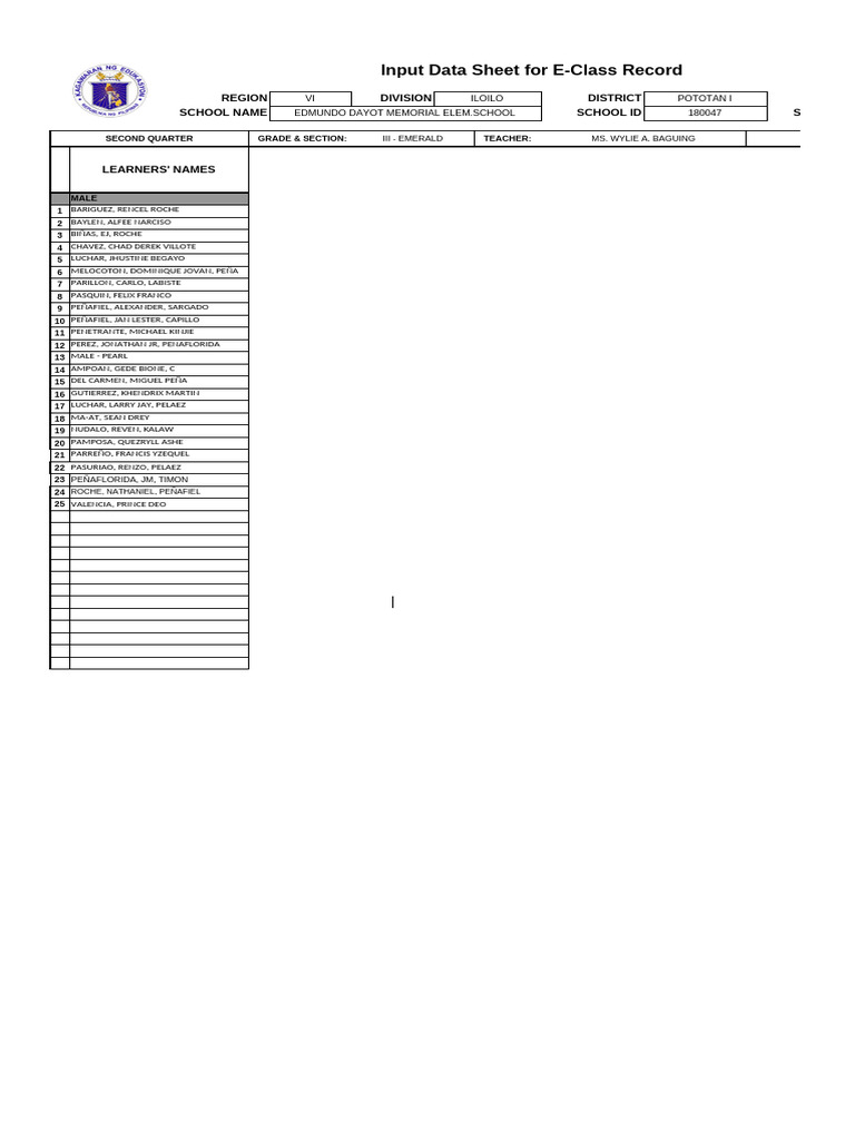 E-Class Record for Grade III - Emerald | PDF