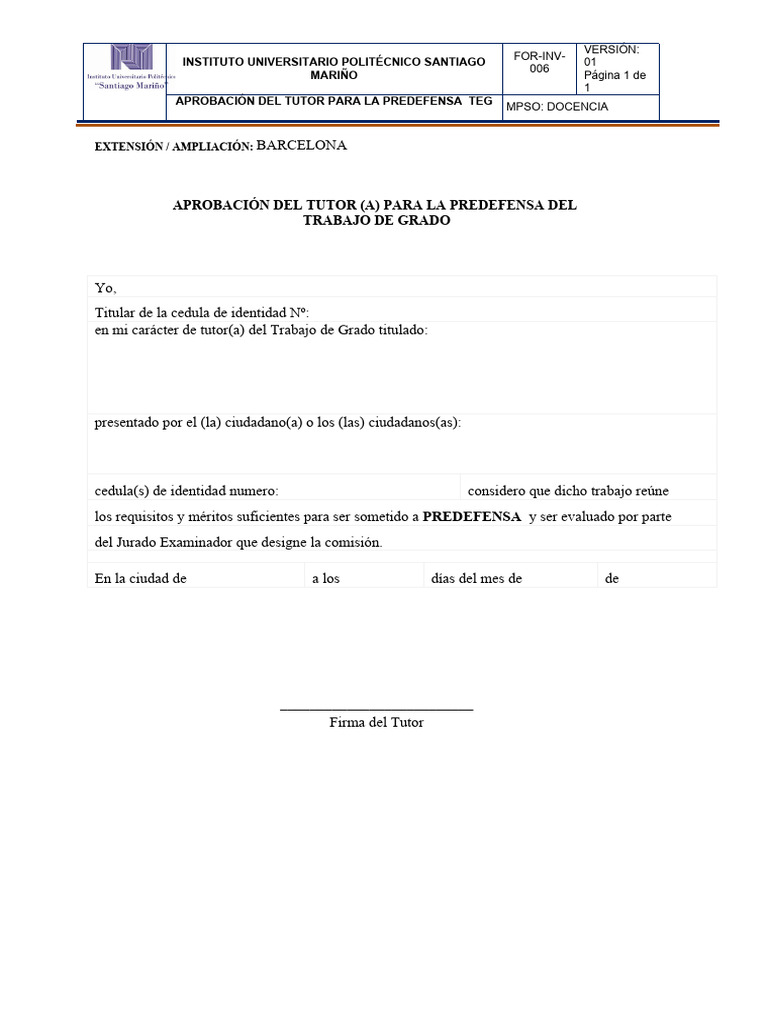 Aprobacion Tutor | PDF
