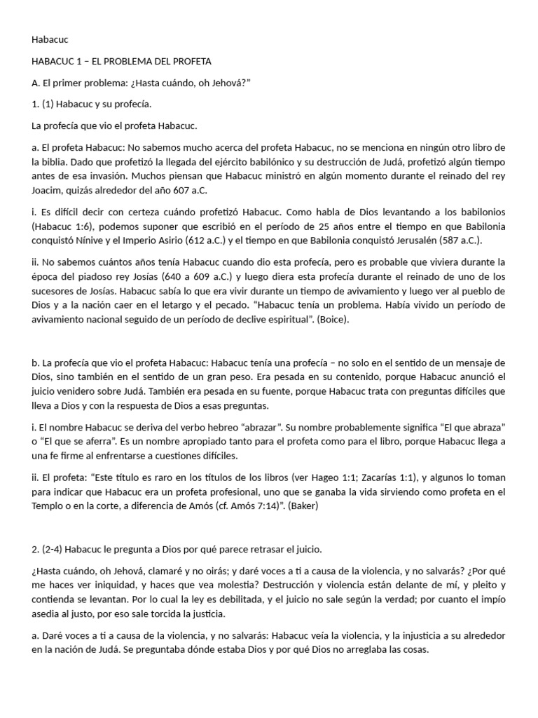 Habacuc: El Profeta y Su Lucha Espiritual | PDF | Babilonia | Profecía