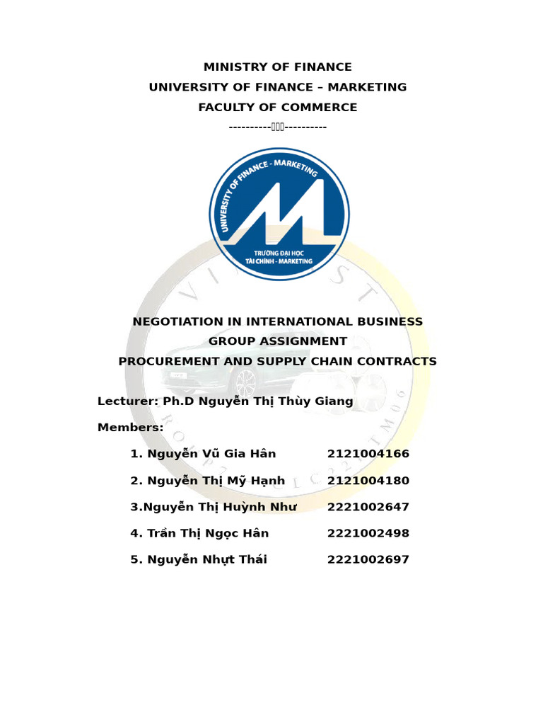 Procurement and Supply Chain Contracts Between Vinfast and Baosteel ...