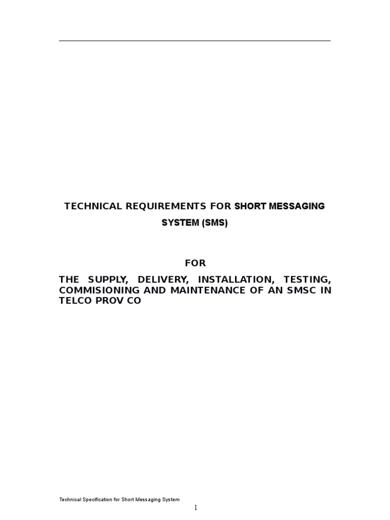 SMSC Technical Specs for Telcos | PDF | Short Message Service ...