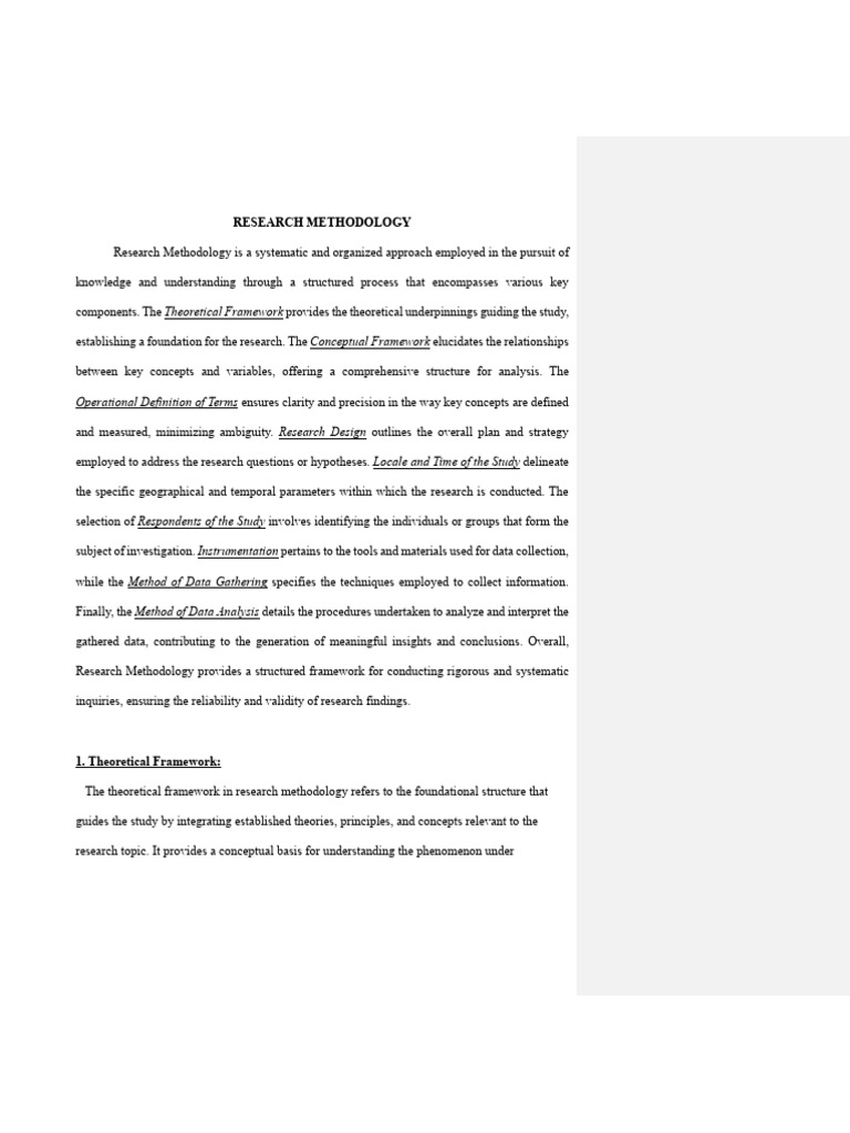 Handout Chapter 3. Research Methodology With Sample Annotated Methodology | PDF | Methodology ...