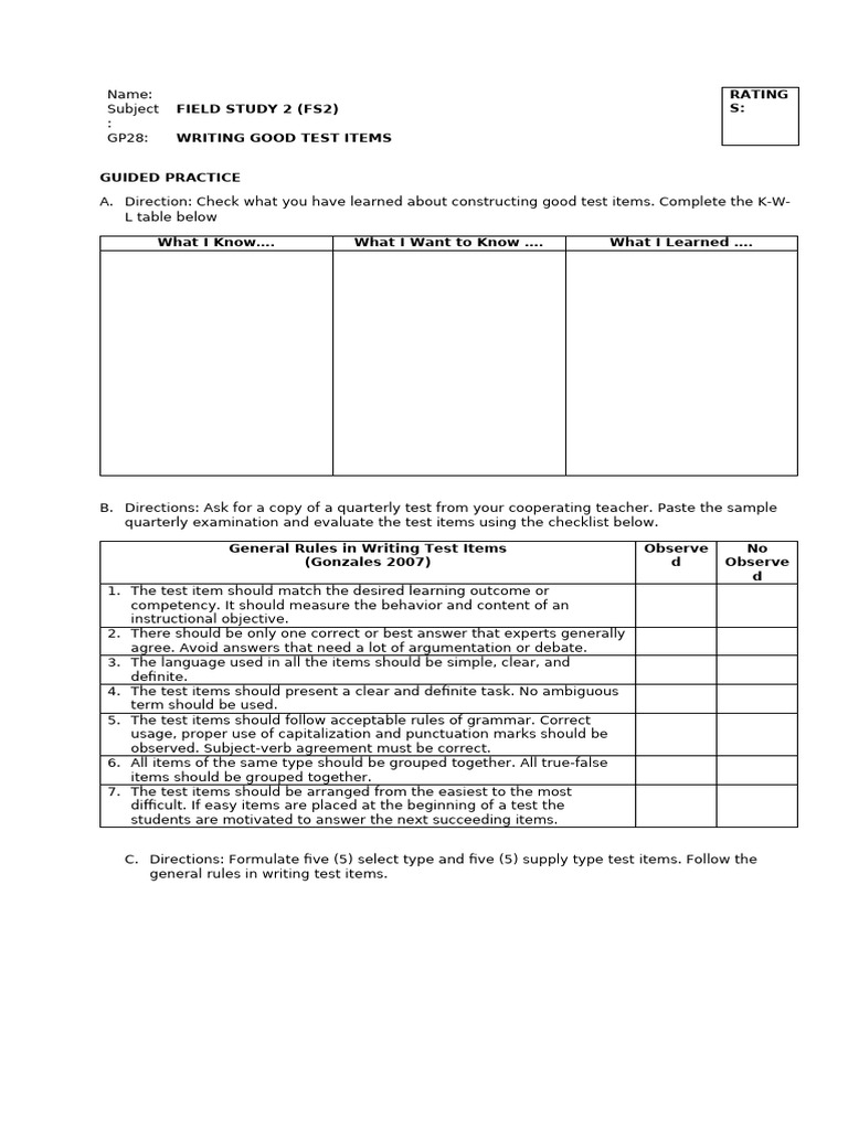 Guide Practice Sheet 28 | PDF | Classroom | Psychological Concepts