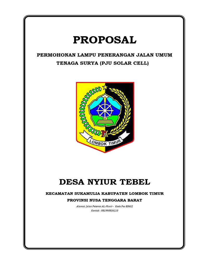 Permohonan PJU Tenaga Surya Desa Nyiur Tebel | PDF