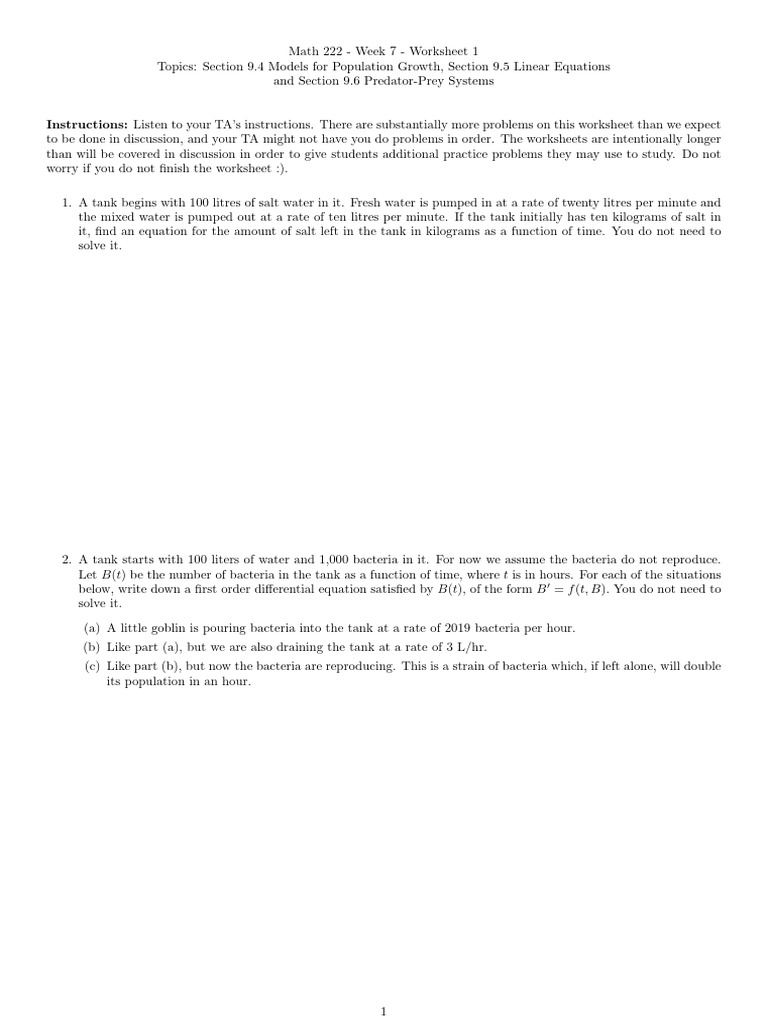 222-Wk7.1-Sec9.4, 9.5 and 9.6 | PDF | Equations | Applied Mathematics