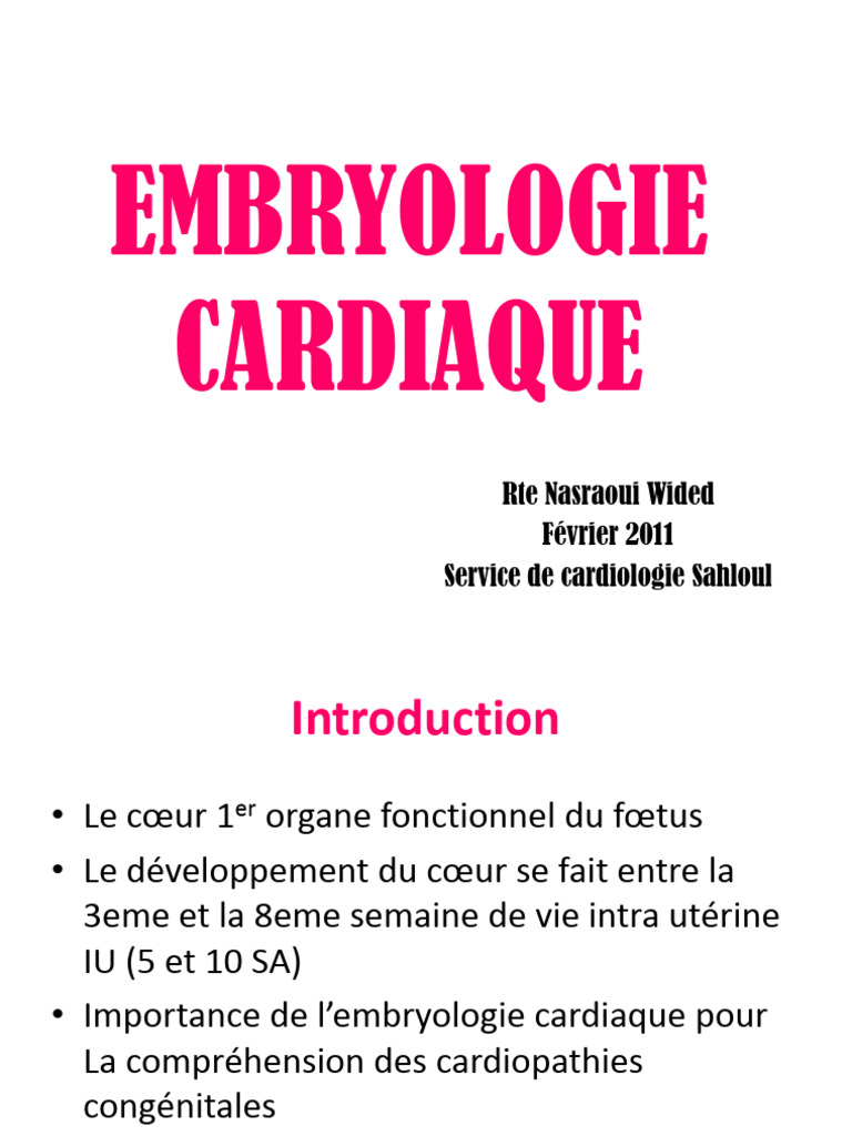 Formation du tube cardiaque primitif | PDF | Cœur | Atrium (anatomie)