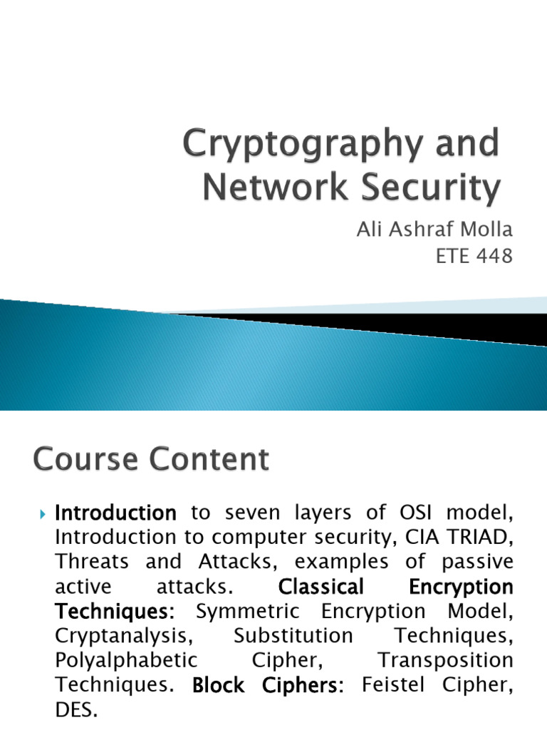 Cryptography and Network Security | PDF | Cryptography | Cipher