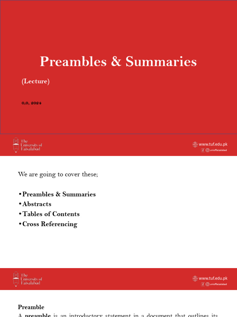 Preambles - Summaries.pptx | PDF | Treaty | Marketing