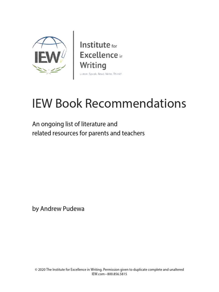 IEW Book Recommendations | PDF | Children's Literature