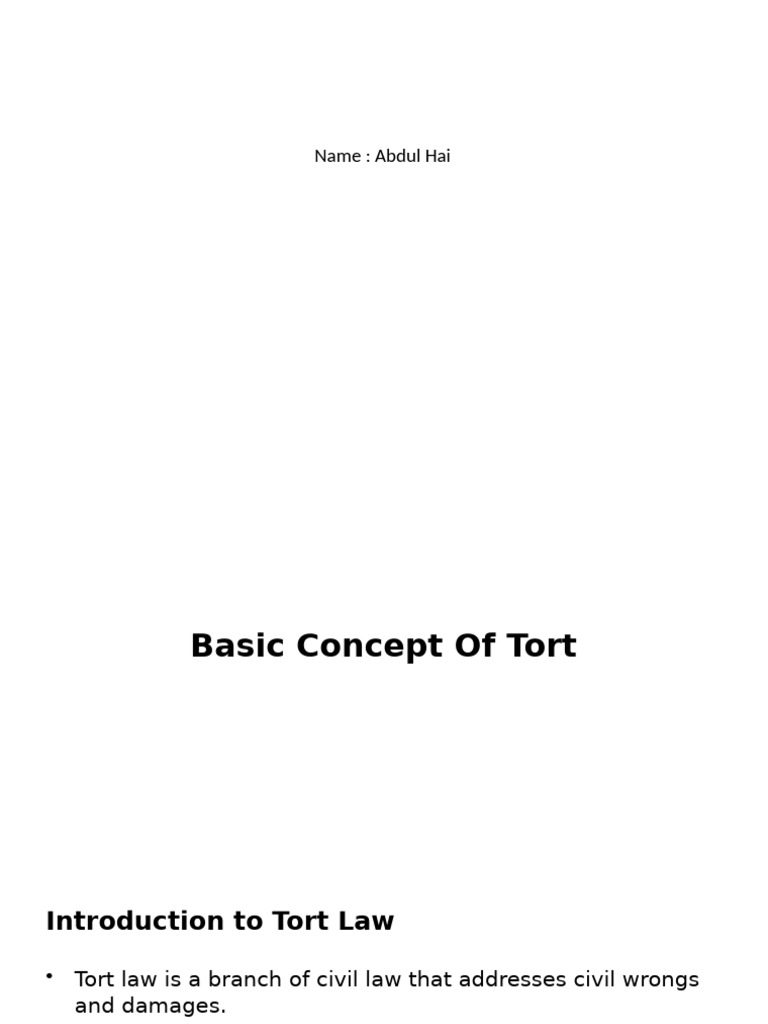 Introduction to Tort Law Basics | PDF | Tort | Damages