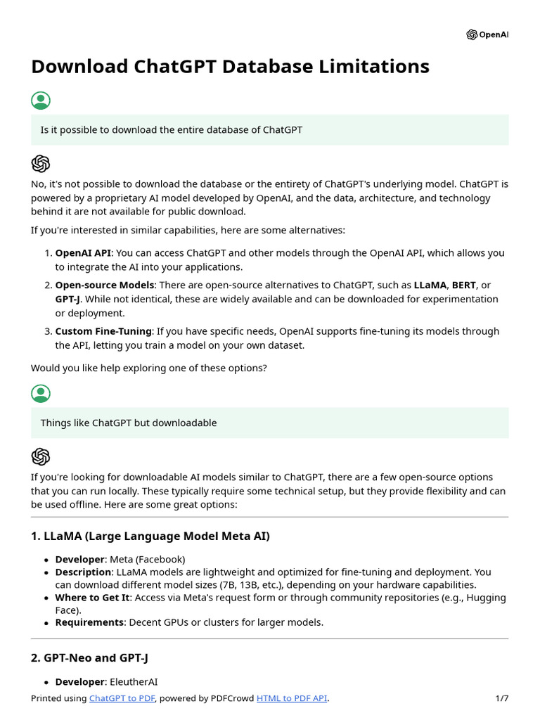 Download ChatGPT Database Limitations | PDF | Graphics Processing Unit | Artificial Intelligence