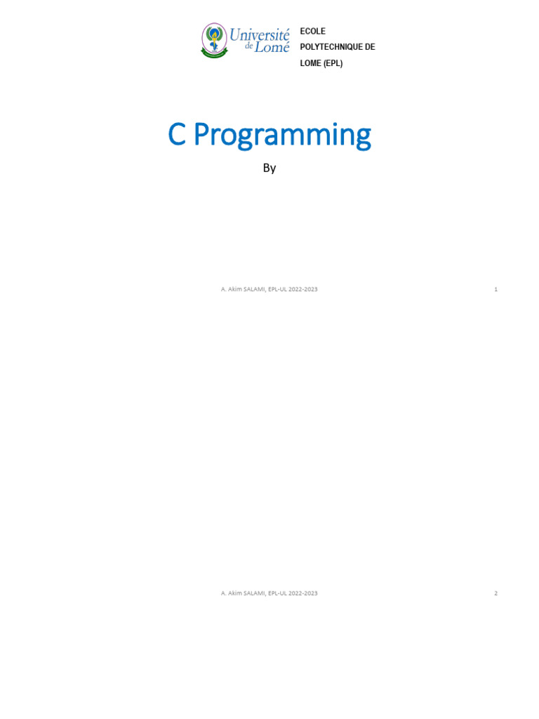 C Programming - Akim - Chapitre - 1 | PDF | Integer (Computer Science) | Computer Programming