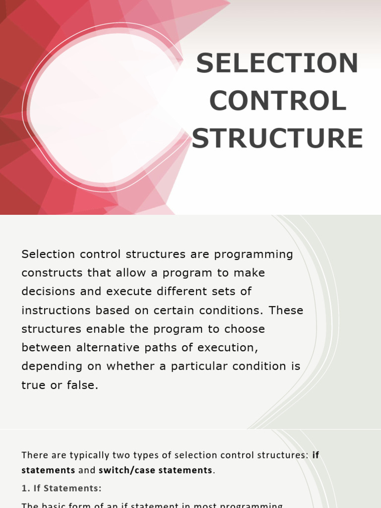 05-Unit4-CS 1 - SELECTION CONTROL STRUCTURE | PDF | Algorithms | Control Flow