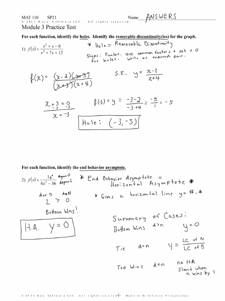 MAT 110 M3 Practice Test ANSWERS | PDF