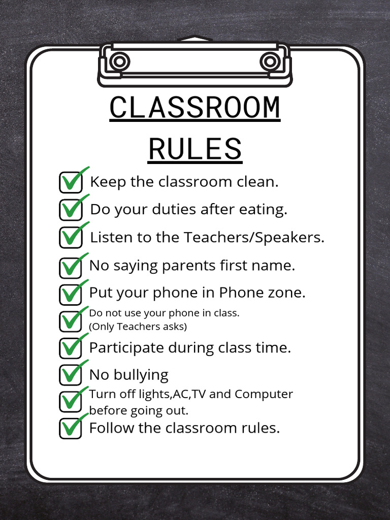 Essential Classroom Rules for Students | PDF