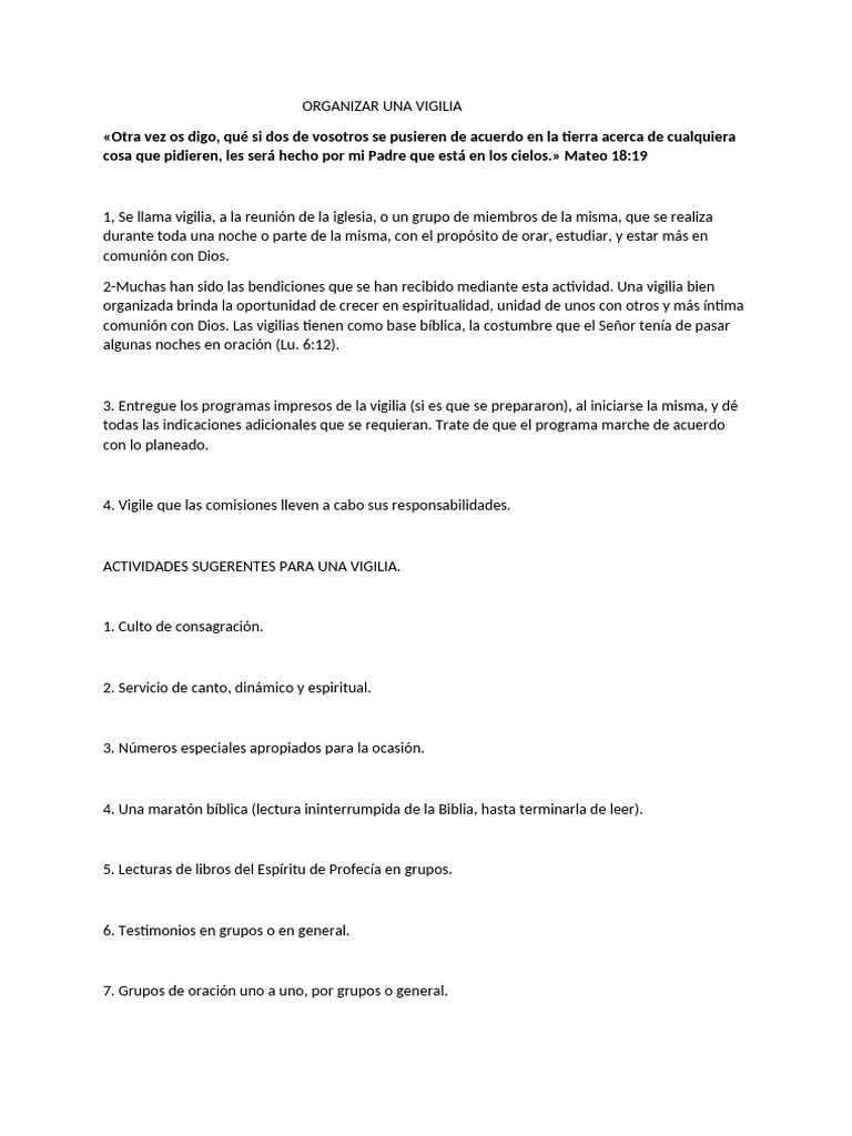 Organizar Una Vigilia | PDF