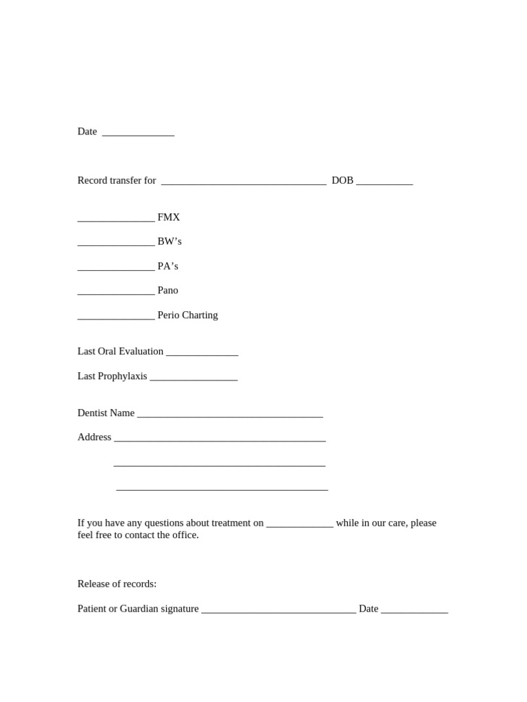 Record Transfer Form | PDF