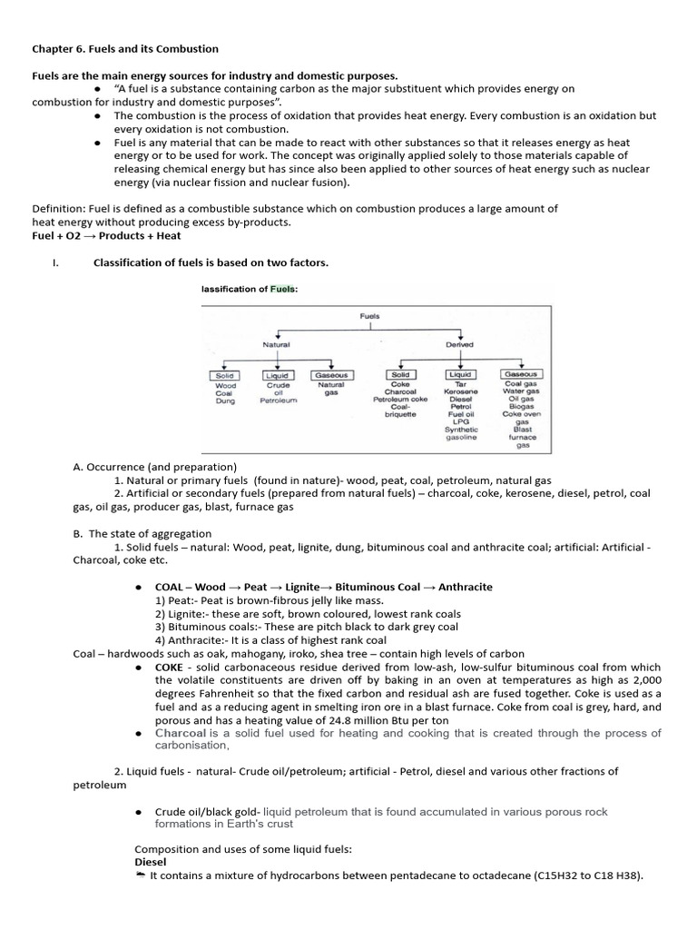 Chapter 6 Fuels | PDF | Fuels | Coke (Fuel)