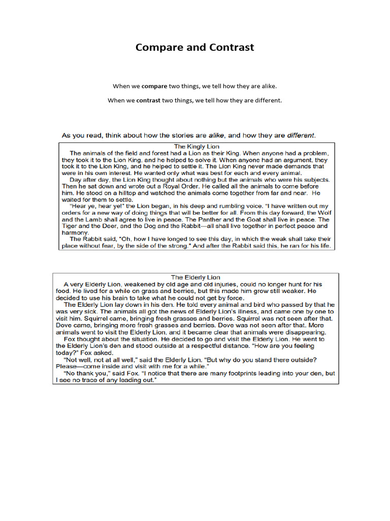 Module Grade 5 English Compare and Contrast | PDF