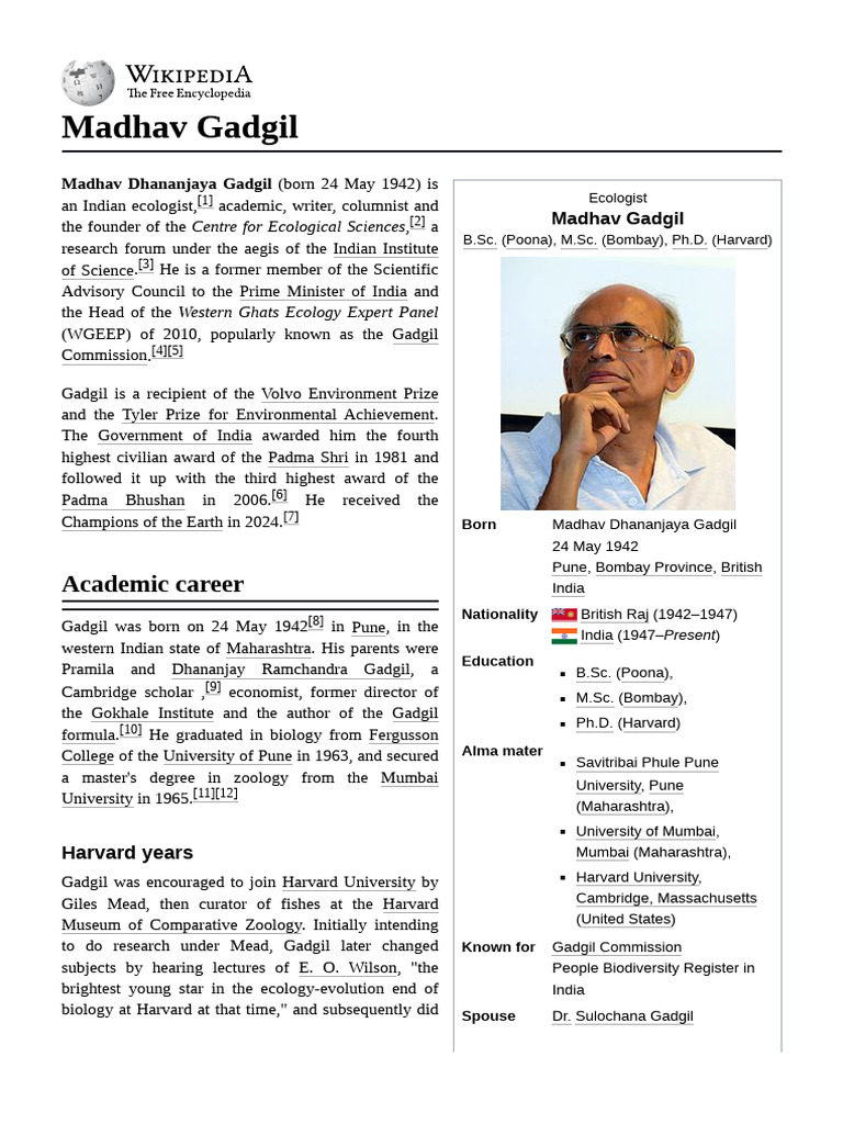 Madhav Gadgil | PDF