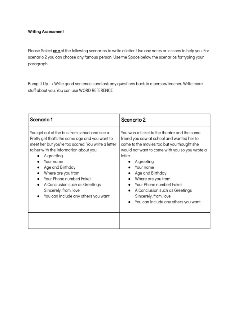 Writing Assesment | PDF