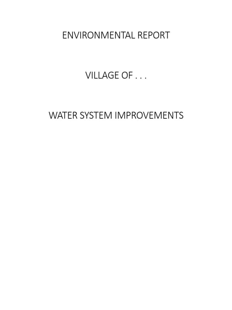 Environmental Report for Water System Upgrades | PDF | National ...