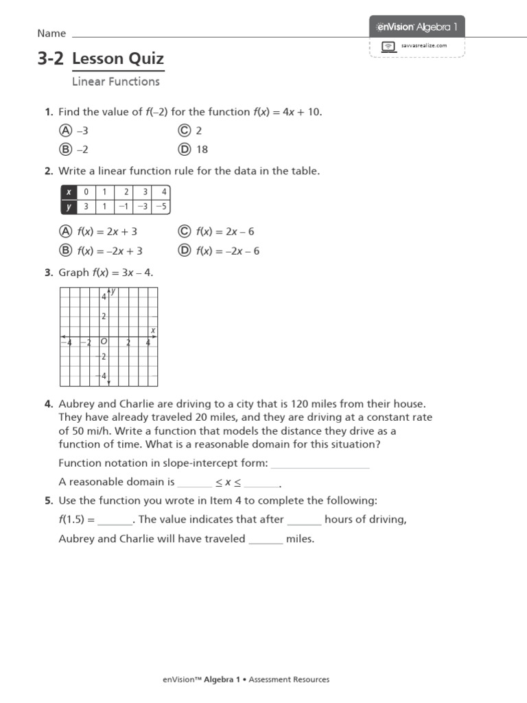 3-2 - Lesson Quiz PDF | PDF