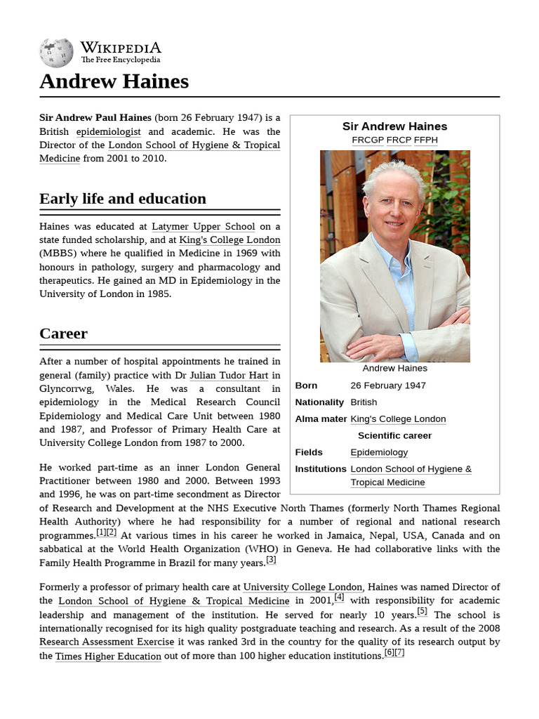 Andrew_Haines | PDF | Health Care