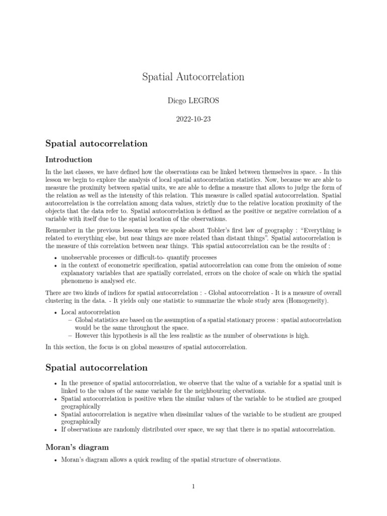 Understanding Spatial Autocorrelation | PDF | P Value | Spatial Analysis