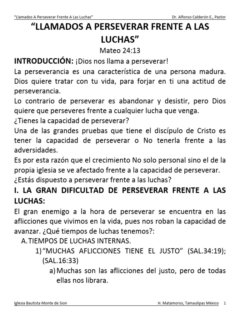 Perseverar en las Luchas Espirituales | PDF | Oración | Jesús