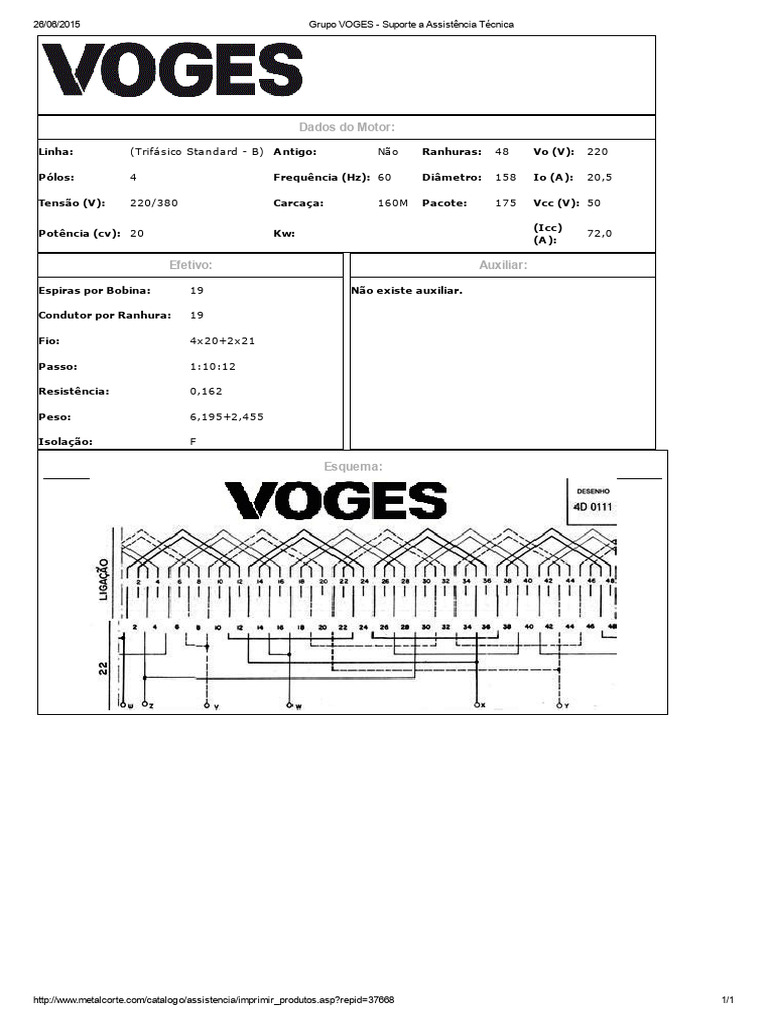 Vooges Trifasico STD B 20 CV-C160M-220-380 - 4P | PDF