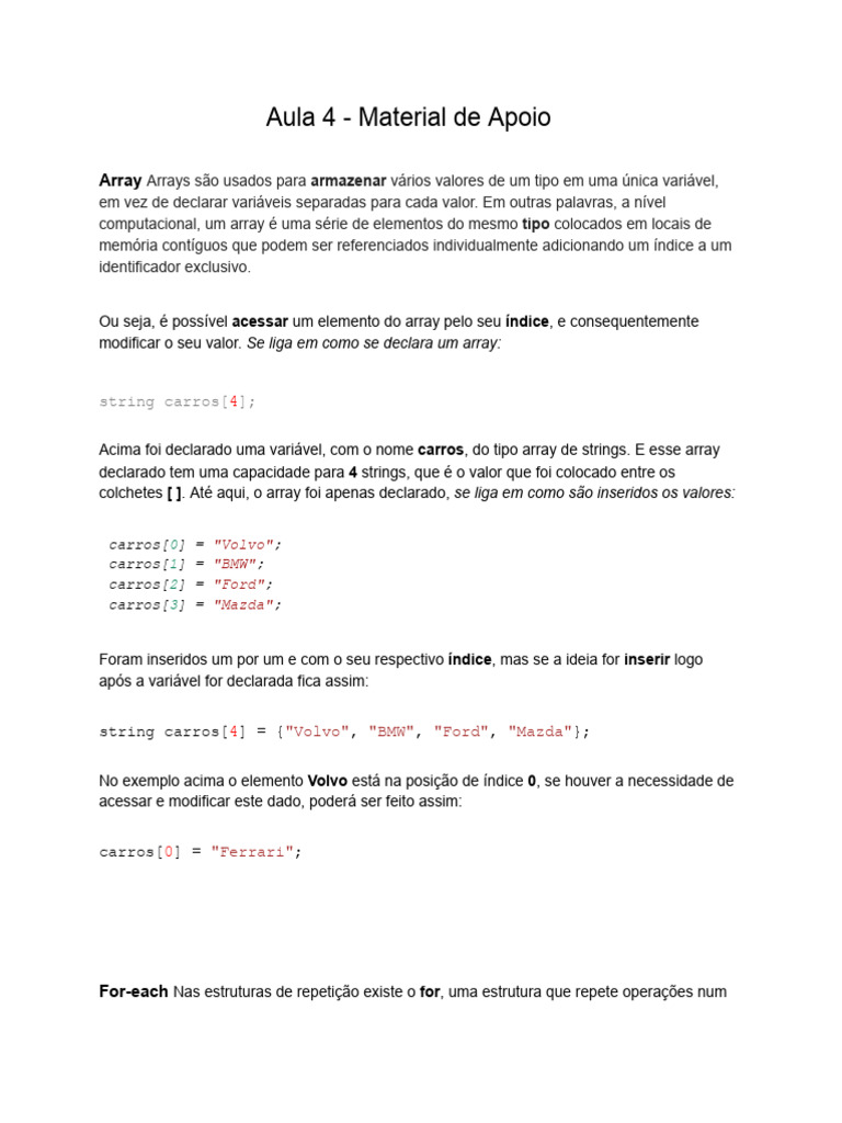 Aula 4 - Material de Apoio | PDF