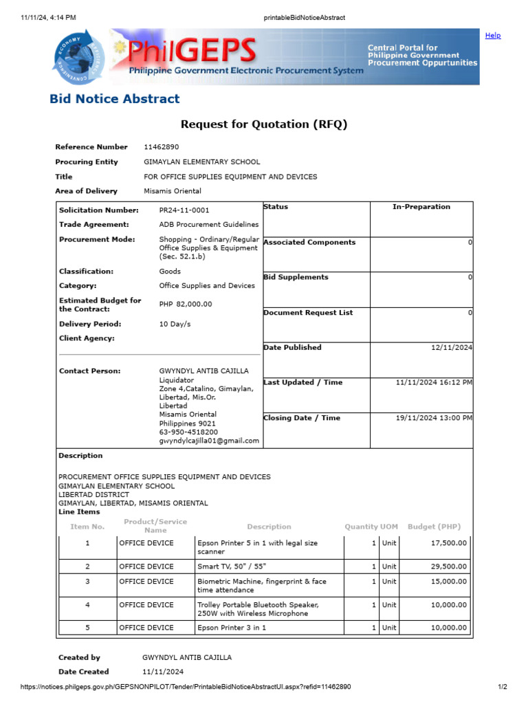 bid notice abstract | PDF | Computing